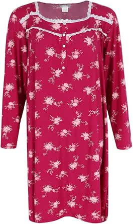 Elegant Emily Women's Plus Size Floral Lace Long Sleeve Sleep Gown at ...