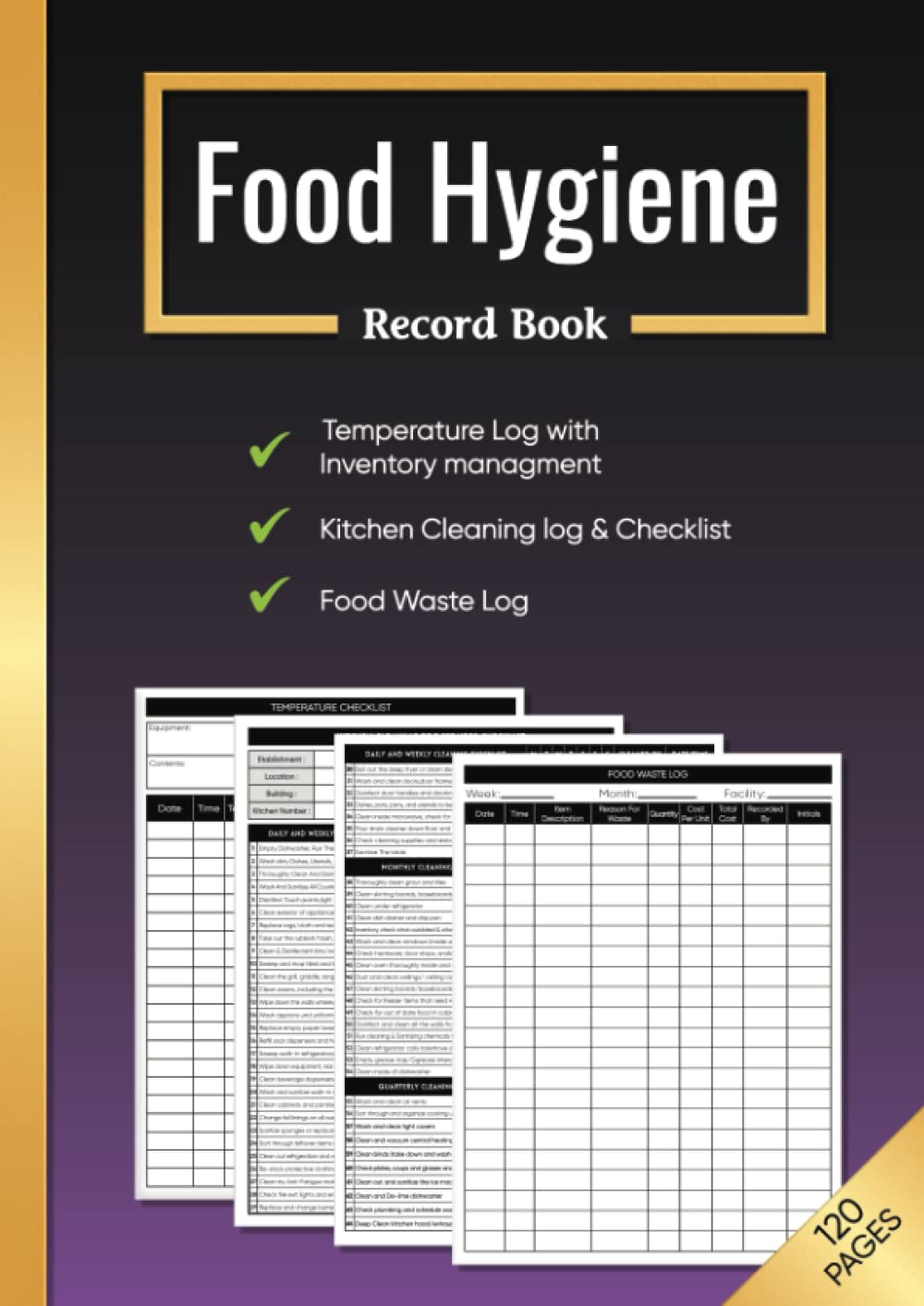 Buy Food Hygiene Record Book: Kitchen Cleaning Checklist & Schedule ...