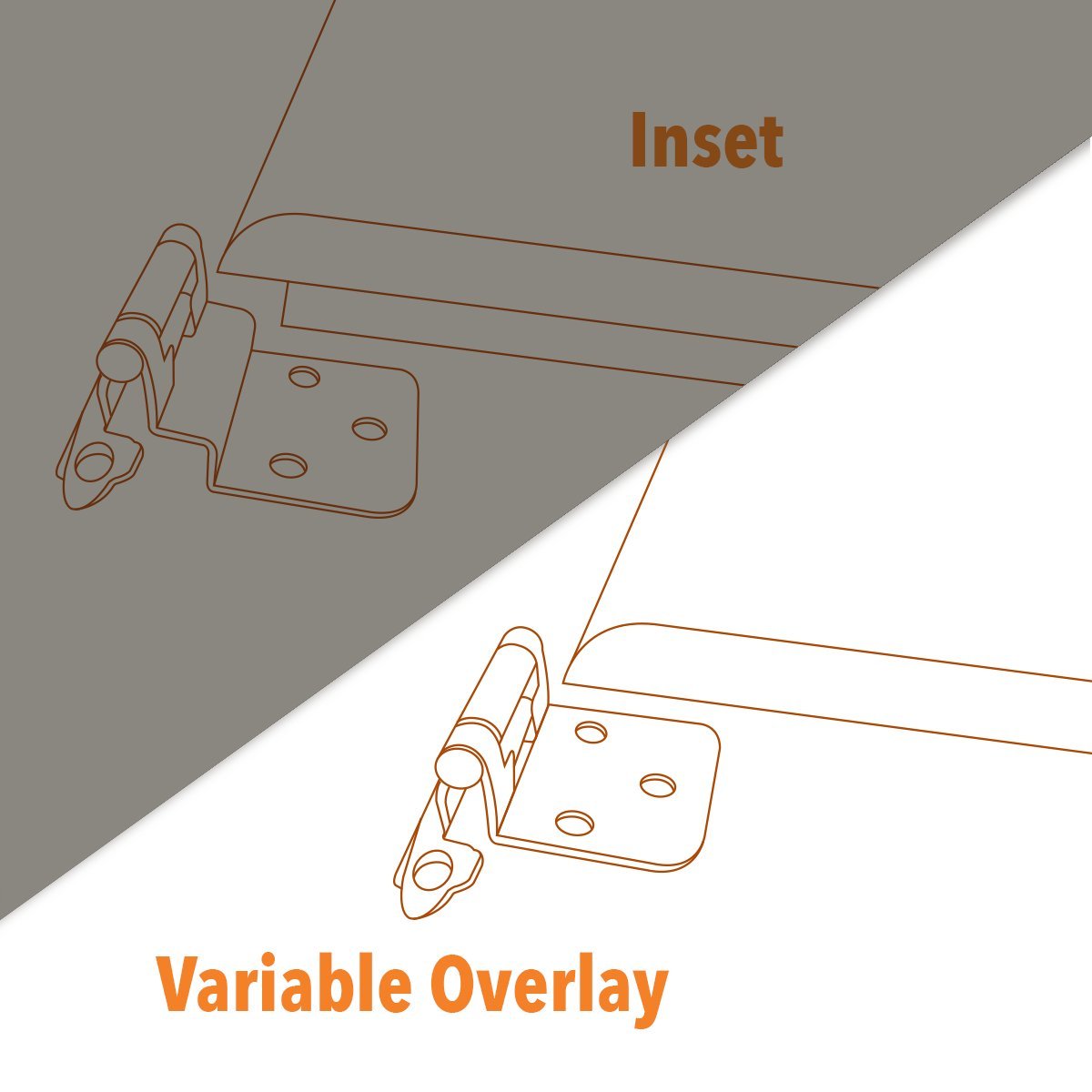Snapklik.com : Satin Nickel Traditional Variable Overlay Hinge