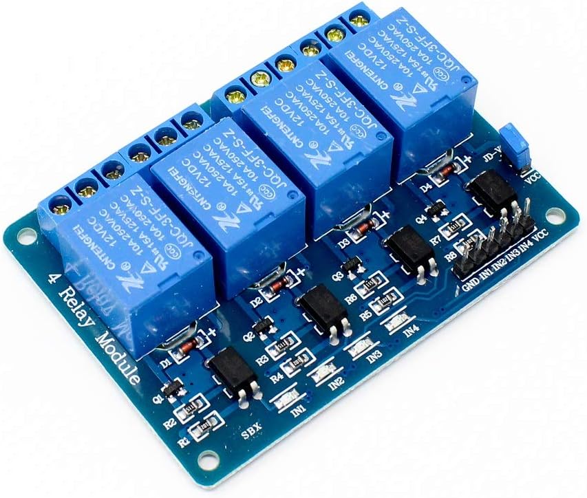 Robodo MO58 4 Channel 12V 10A Relay Control Board Module with Optocoupler for PIC AVR Arm ...