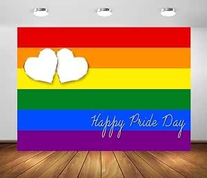 Amazon.com : BELECO 20x10ft Fabric LGBT Pride Day Backdrop Rainbow Love ...