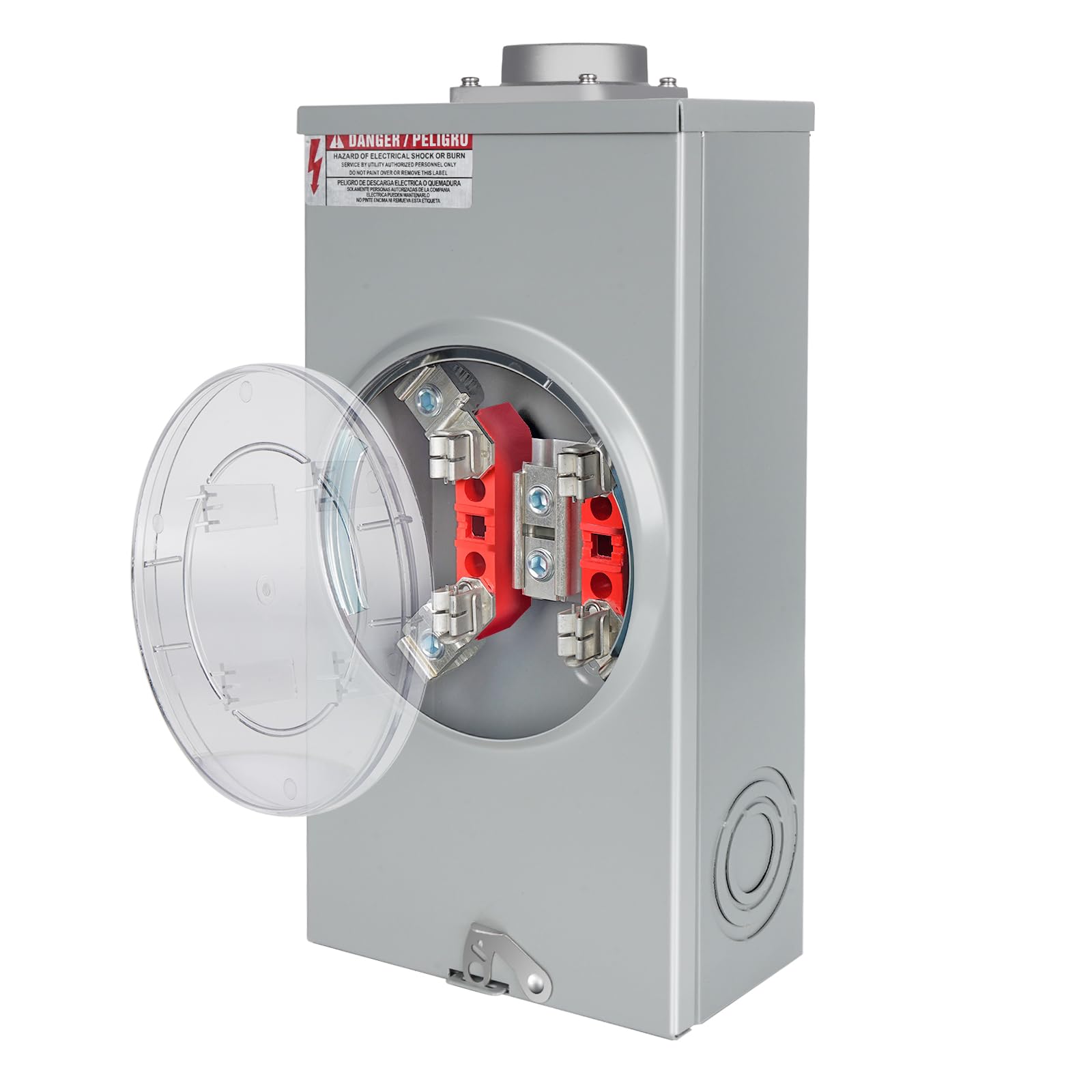 200 Amp Meter Socket, 1 Phase 4 Jaw, 600V 3 Wire Ringless Type, with ...