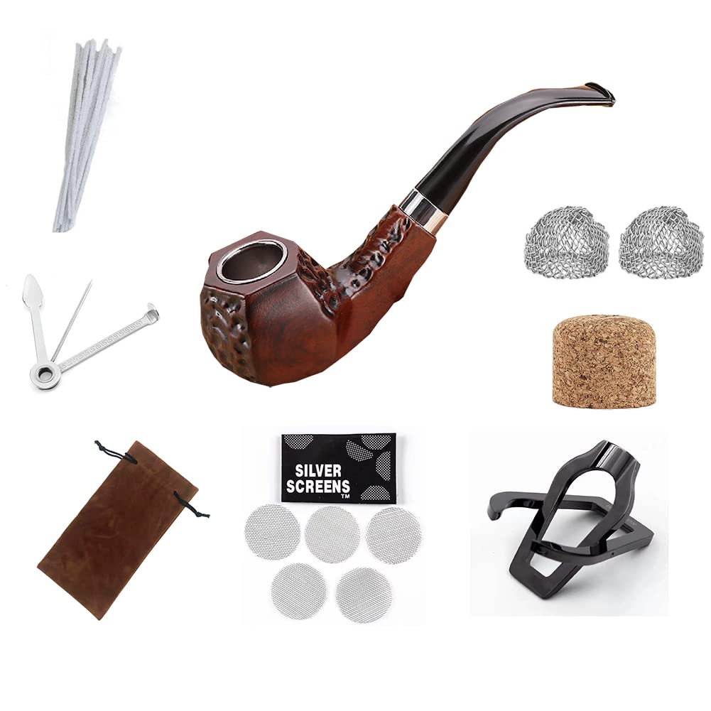 Thitex Wooden Smoking Pipe,Tobacco Cigar Pipes for Smoking with 3 - in ...