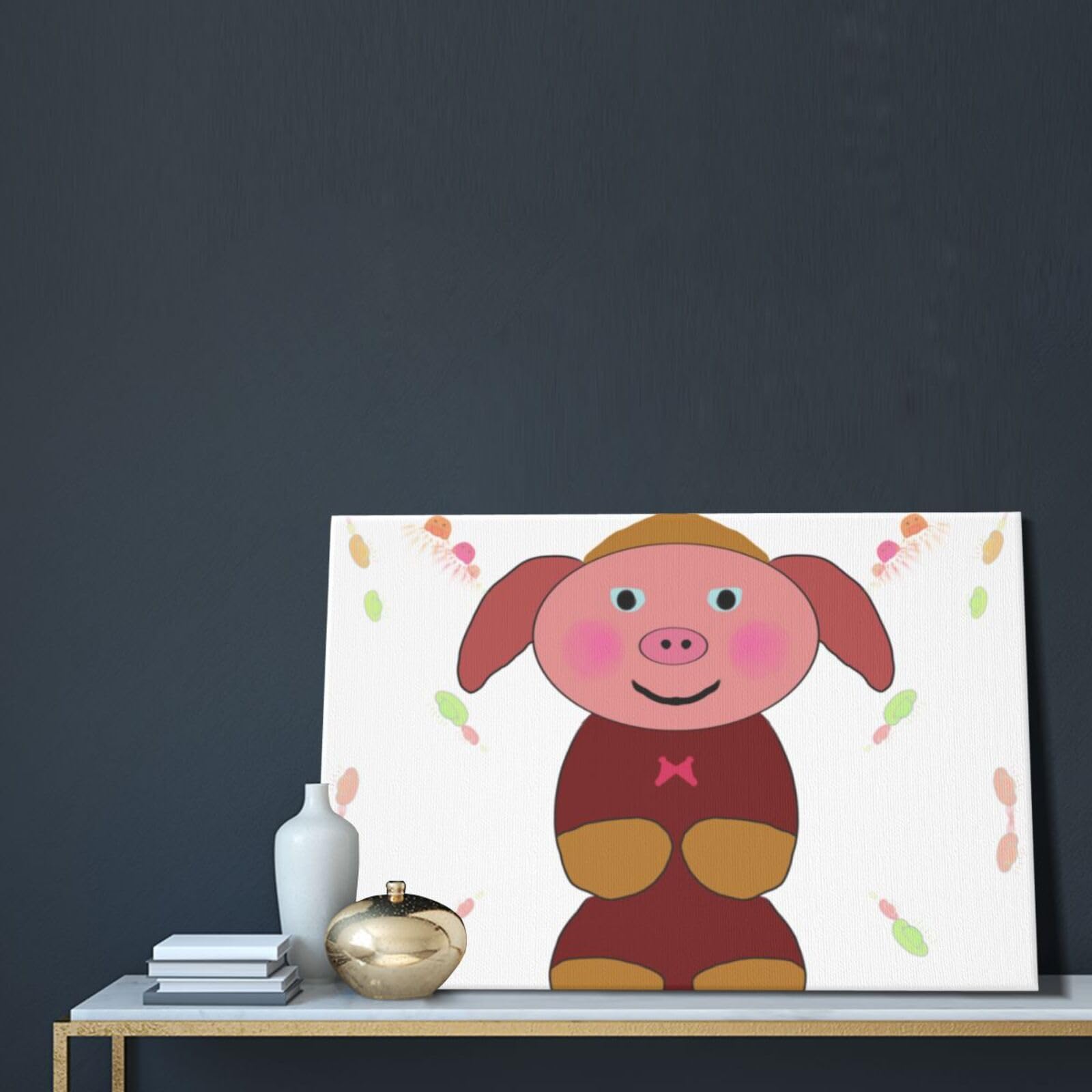 Clipart Maiale Felice Maiale Grasso E Felice Illustrazione Vettoriale.