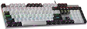 UCHUANG English Arabic Mechanical Gaming Keyboard with RGB LED Rainbow ...