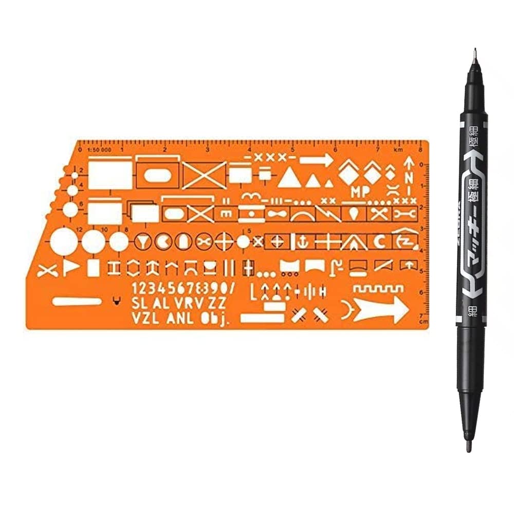 Buy 360 Standard Graph Template Stencil with Marking Symbols for NATO ...