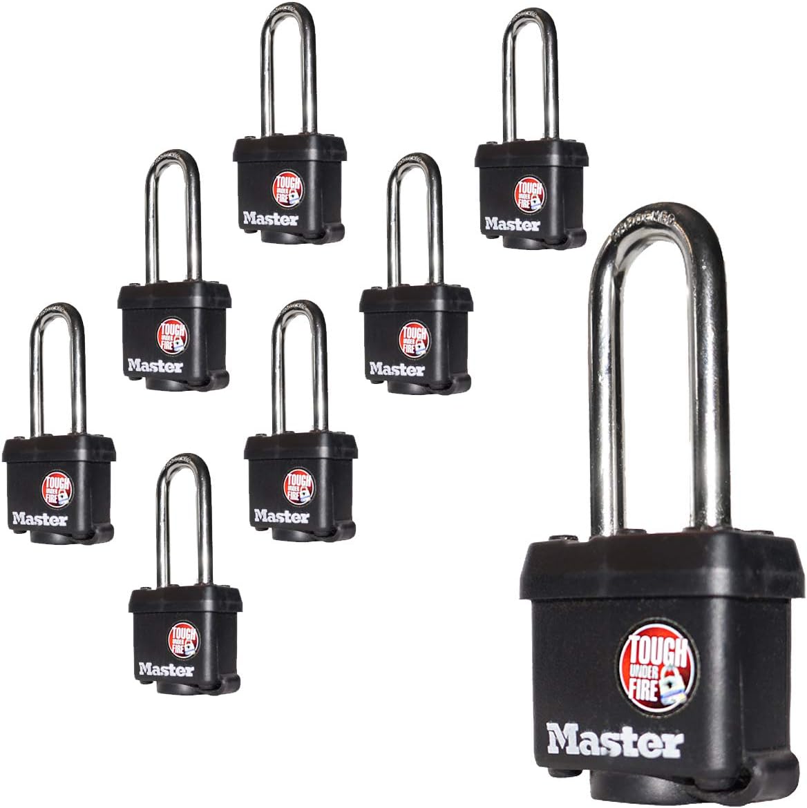 Master Lock (8) Keyed Alike Padlocks w/Thermoplastic Coating and 2 ...