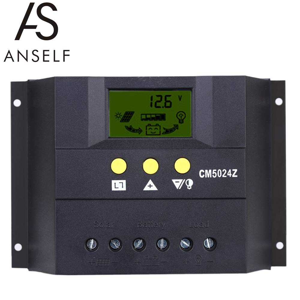 Buy GoolRC 50A 12V/24V Solar Charge Controller PWM Charging LCD Display ...