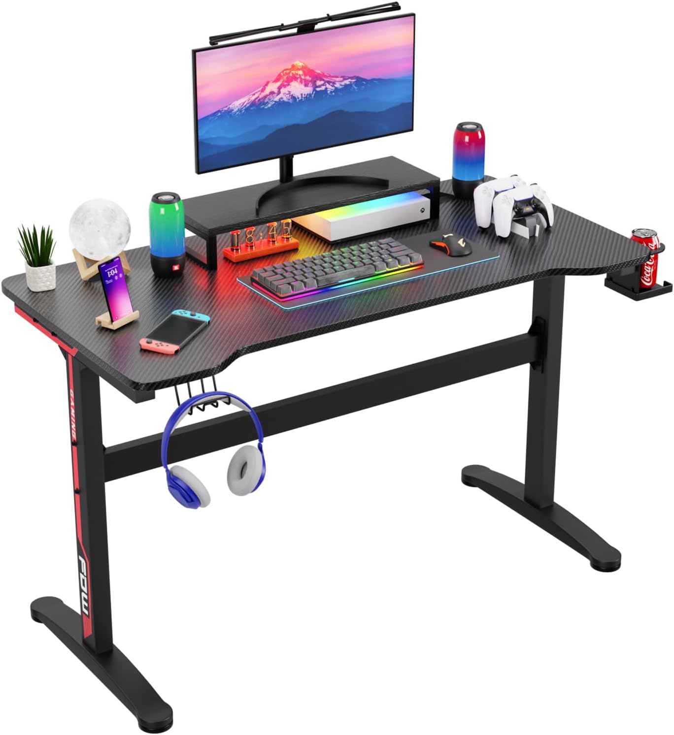 Amazon.com: mufsceku Ergonomic Gaming Desk,Sturdy PC Computer Game ...