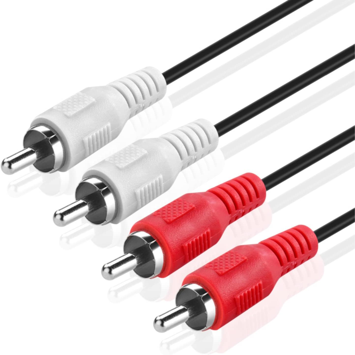 Amazon.com: TNP RCA to RCA Audio Cable (15 FT) - 2 RCA Male to Male Red ...