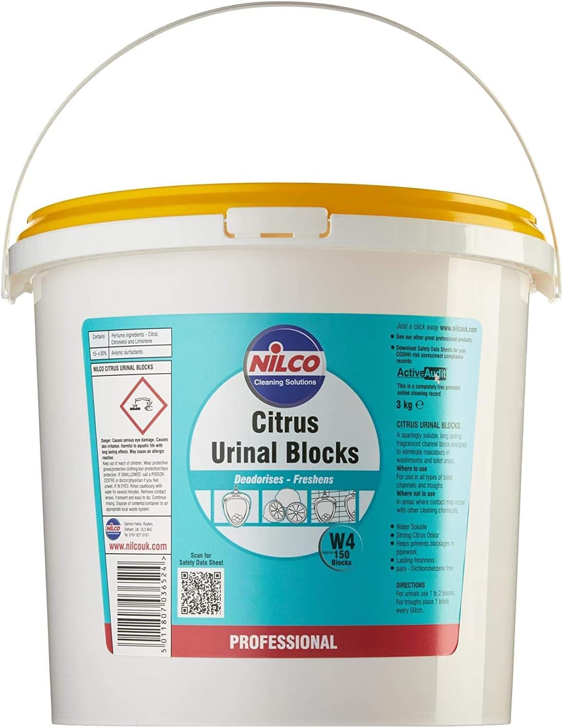 Janit-X Water Soluble Blue Or Yellow Urinal Blocks 3kg (1 Tub, Blue ...