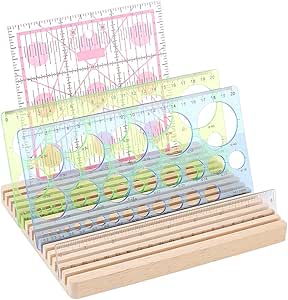 Amazon.com: PH PandaHall 15 Slots Wooden Ruler Display Stand Quilting ...