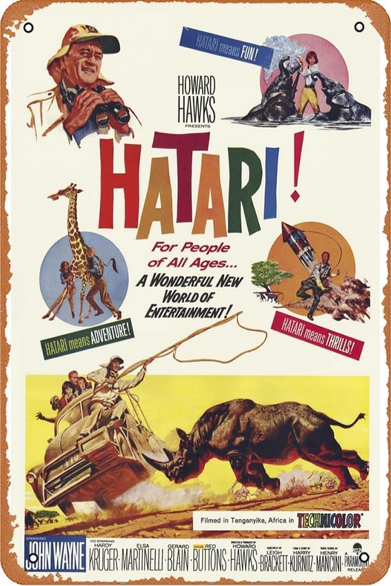 Amazon.com: Hatari (1962) Poster Home Wall Art Decoration Retro Metal ...