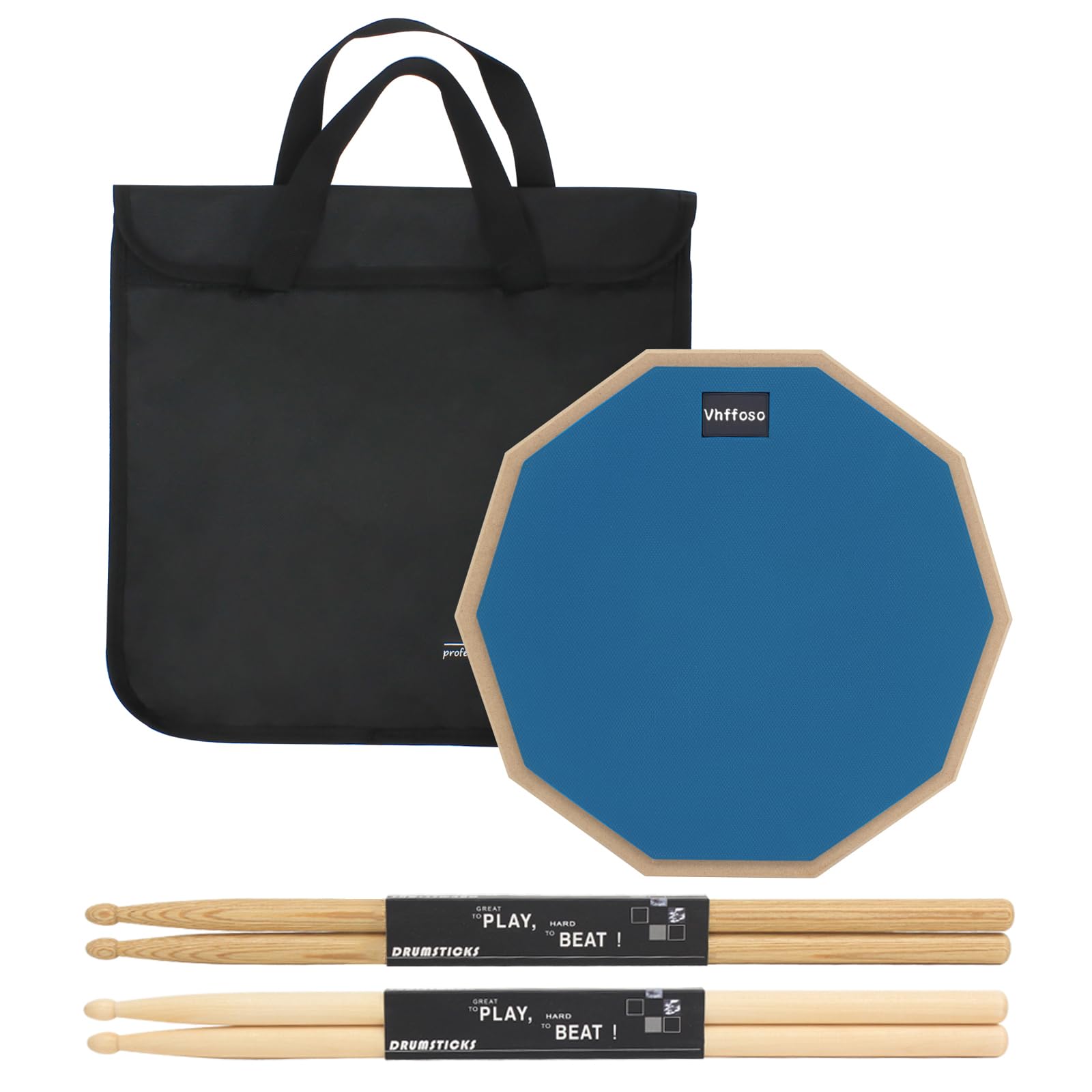 Amazon.com: 12 Inch Practice Drum Pad and Sticks, Beginner Snare Drum ...