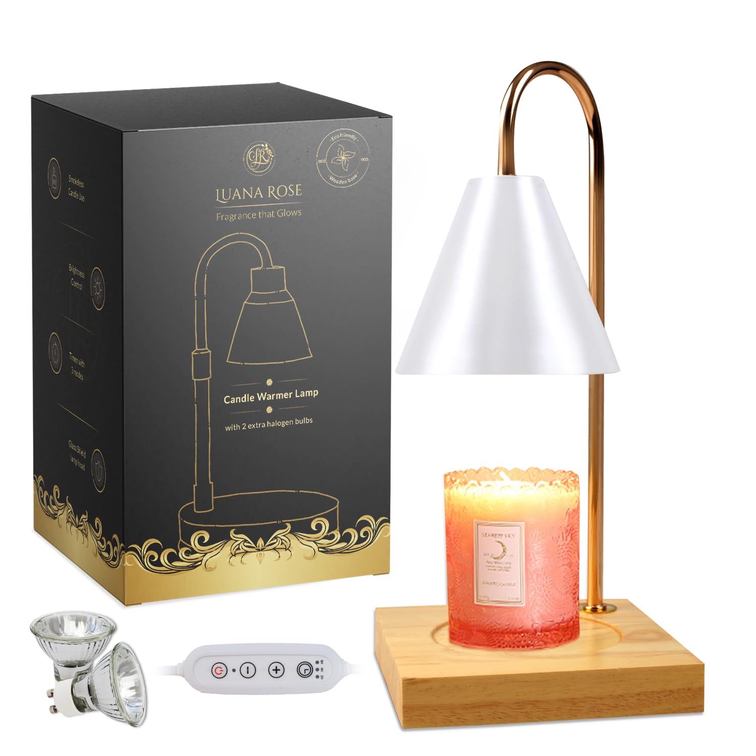 Luana Rose Candle Warmer Lamp - White 3rd Base