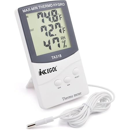 Neoteck 3 in 1 Thermometer Hygrometer with Clock Large LCD Display ...