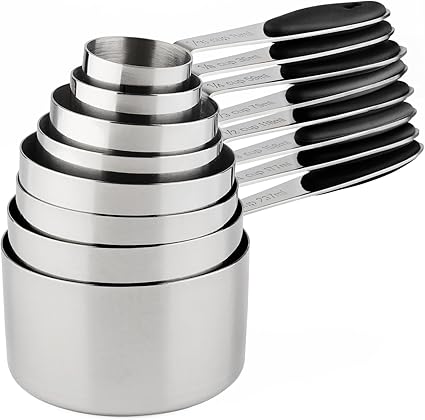 Amazon.com: Measuring Cups Set of 8 Stainless Steel Measuring Cups for ...