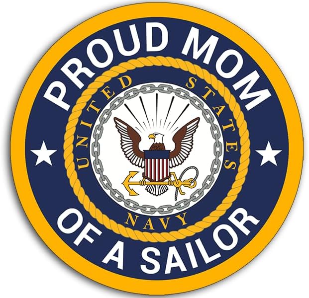 Amazon.com: ION Graphics Navy Decal - Proud Navy MOM Vinyl Sticker ...