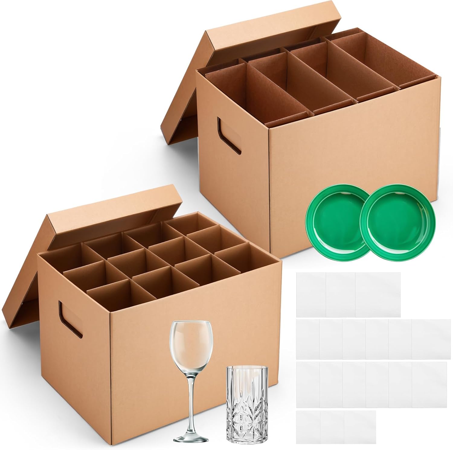 Amazon.com: MotiMind 2 Sets Kitchen Moving Boxes with Divider Kits for ...