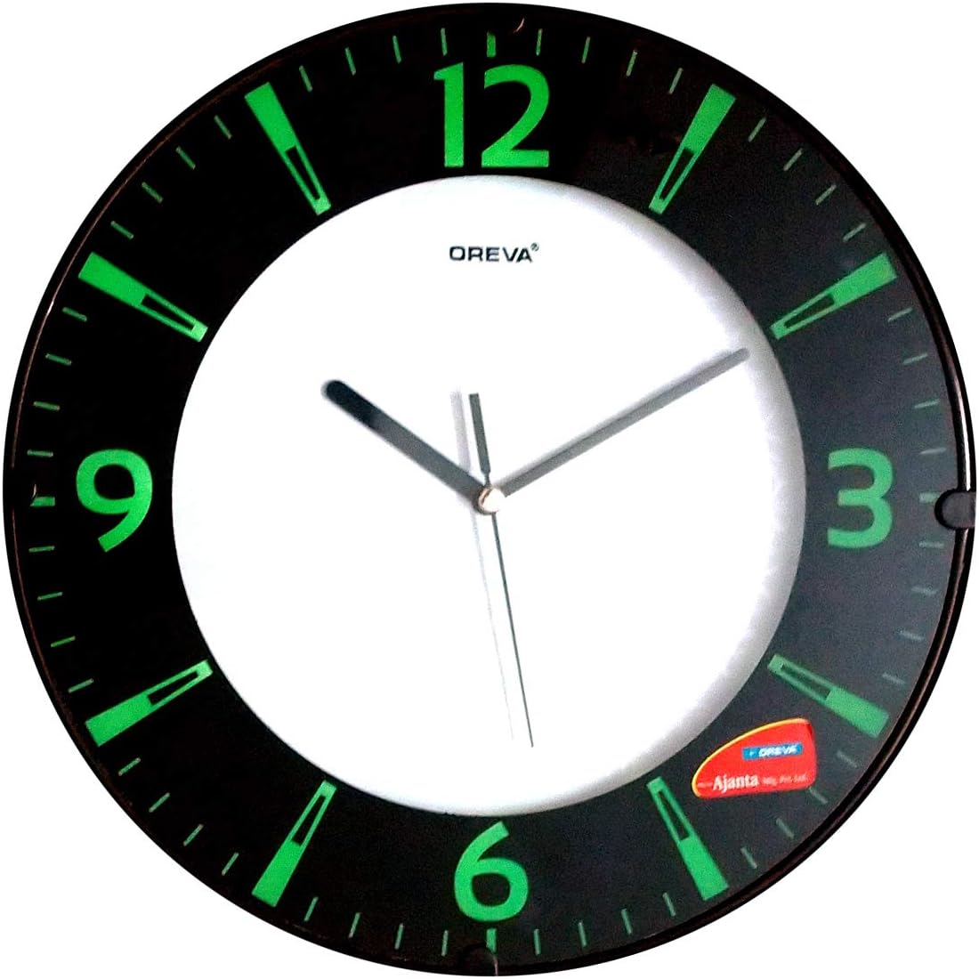 Buy Oreva Back Light Round Plastic Analog Wall Clock (32 cm x 32 cm x 4 ...
