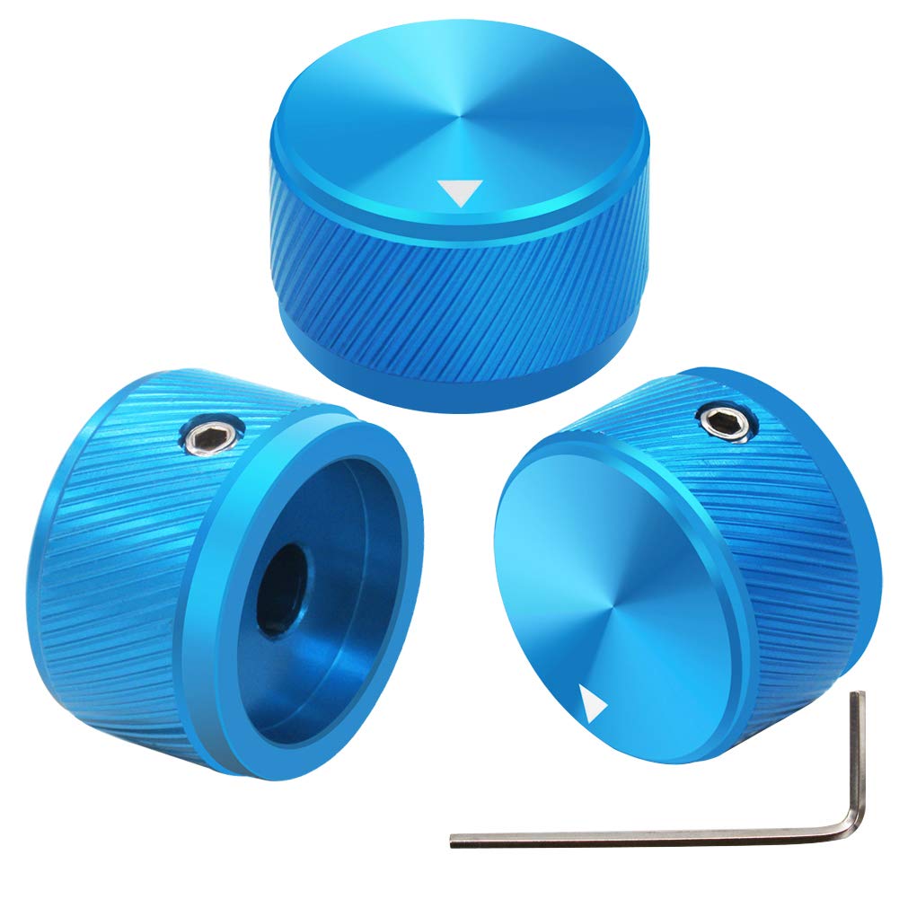 Snapklik.com : Mxuteuk 3Pcs Blue Aluminum Alloy Potentiometer Control ...