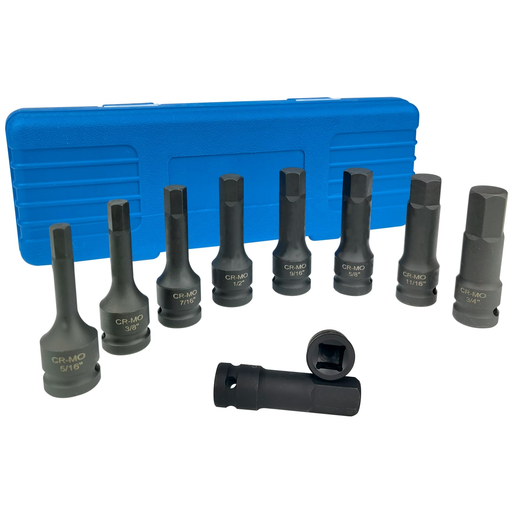 1/2" Drive Impact Hex Bit Socket Set, SAE 10 PCS Allen Socket Set, 1/4 ...