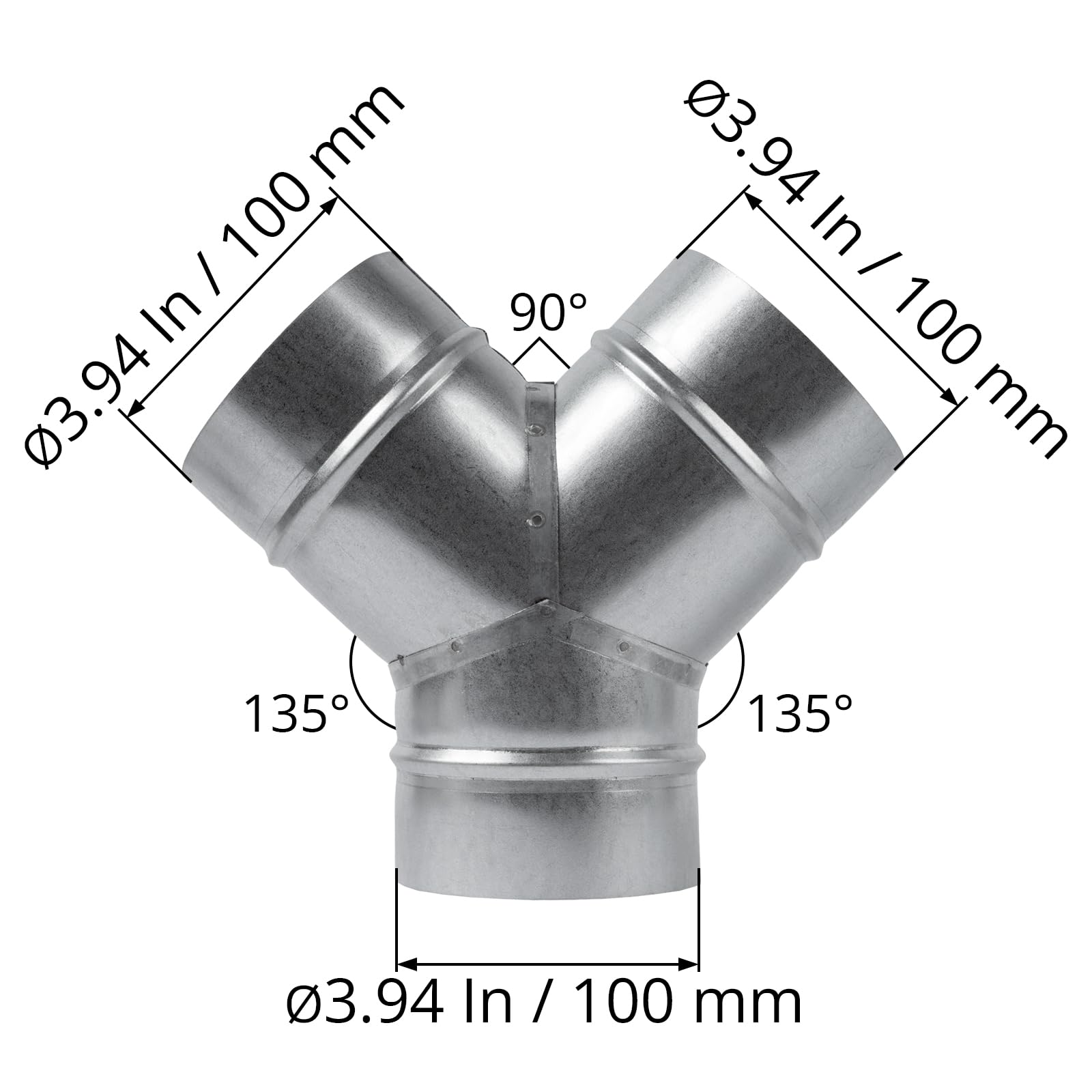 Snapklik.com : ECOPRO VENT Metal 4" Inch 3 Way Splitter