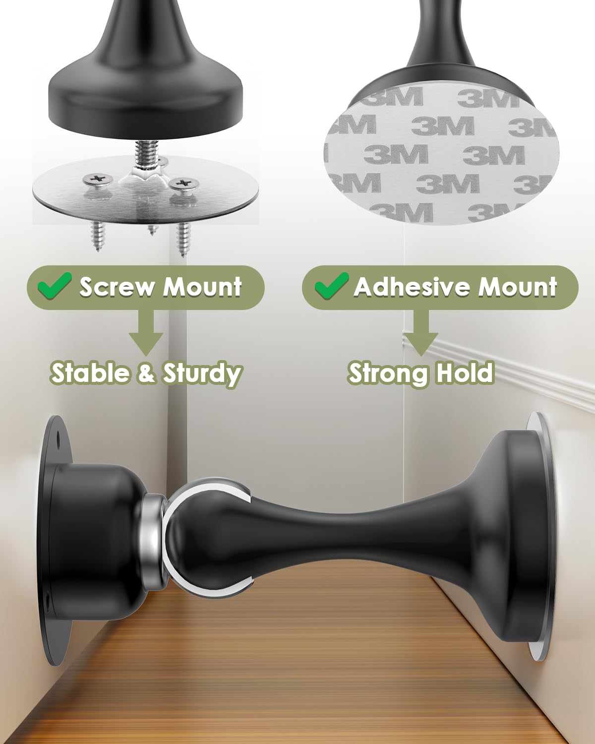 Snapklik.com : Door Stoppers, Magnetic Door Stop 2 Pack Adhesive Stick ...