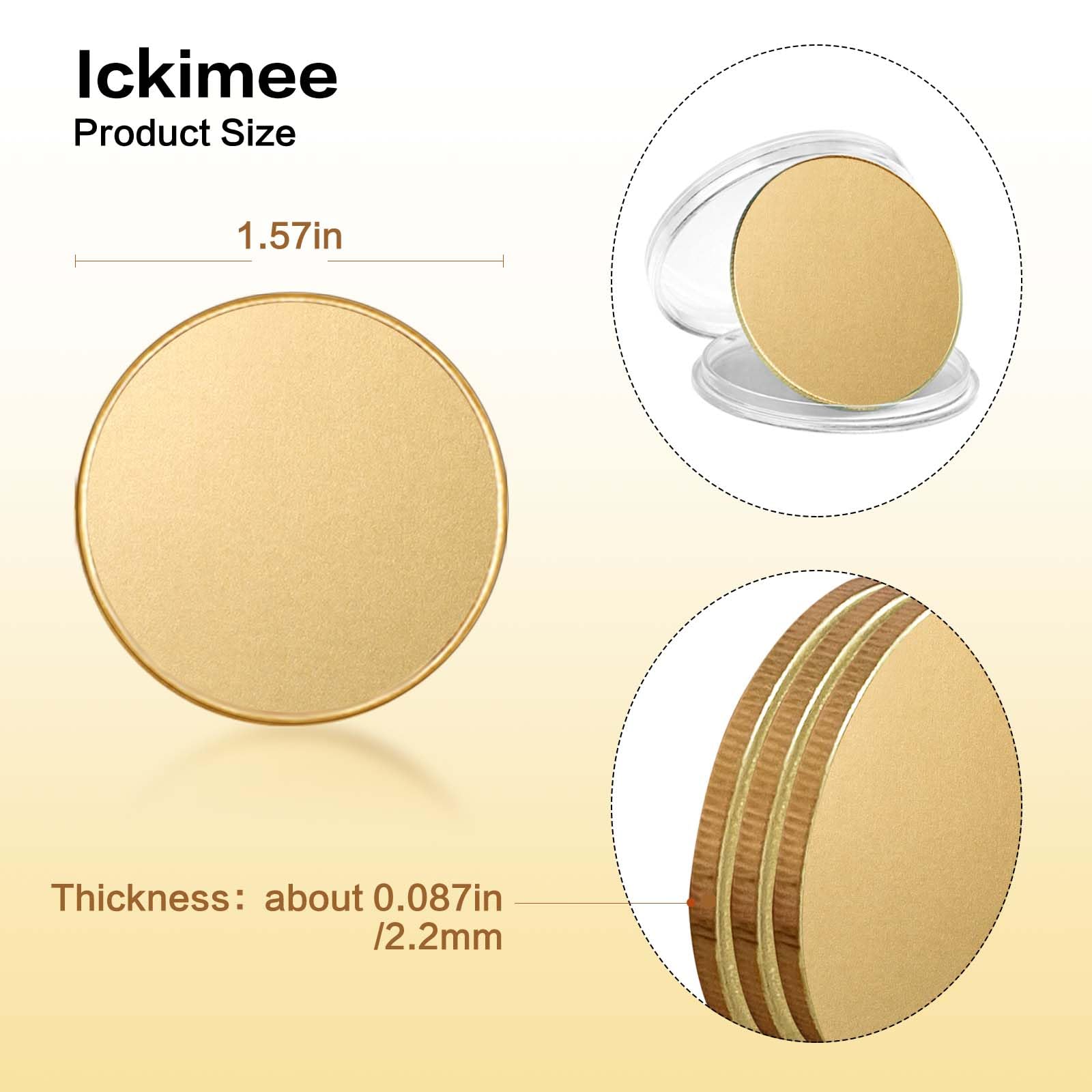 Laser Engraving 10-Pack Brass - 40mm DIY Engraving Coins With Acrylic ...