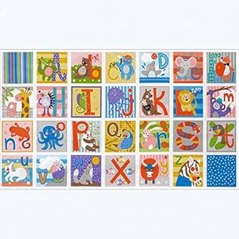 Amazon.com: Moda ABC Menagerie Animal Letter Panel Multi - 24" x 44"