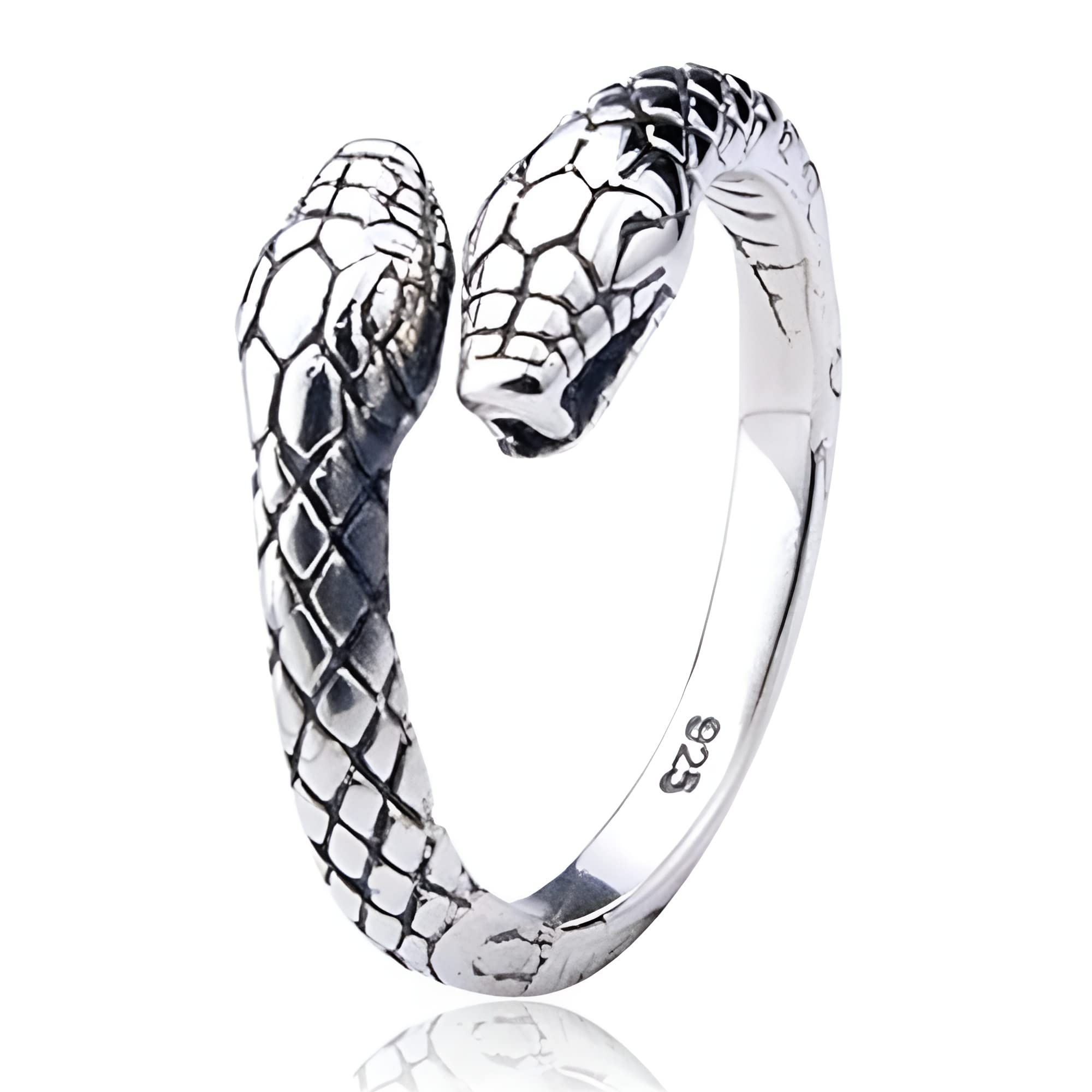 Bague serpents à double tête | en Argent Sterling 925 | pour femmes ...