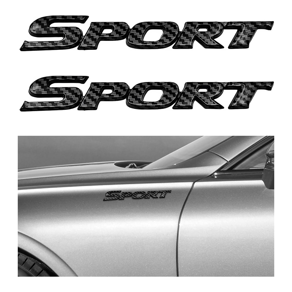 Amazon.com: KVAEY 2 PCS 3D Metal Car Sport Sticker, Chrome-Plated ...