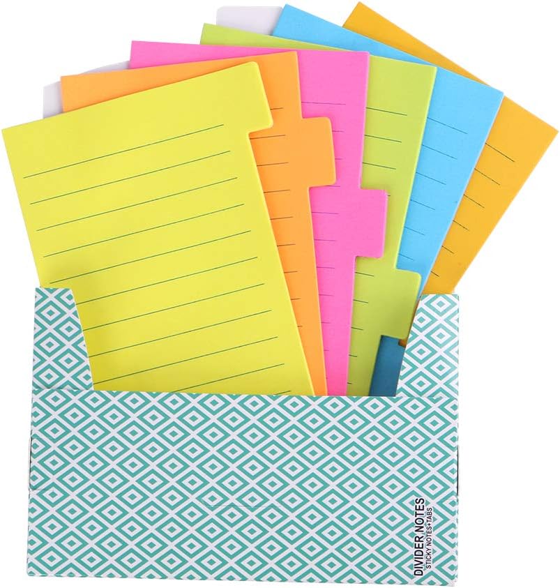 Eagle Divider Sticky Notes, Self-Stick Lined Note Tabs, Bookmark Index ...