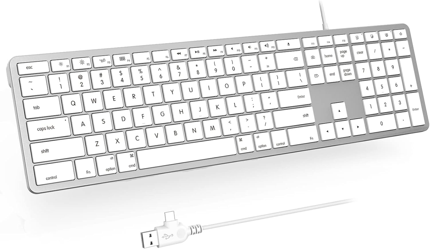 Amazon.com: seenda Wired Keyboard for Mac, Mac Keyboard Wired Full Size ...