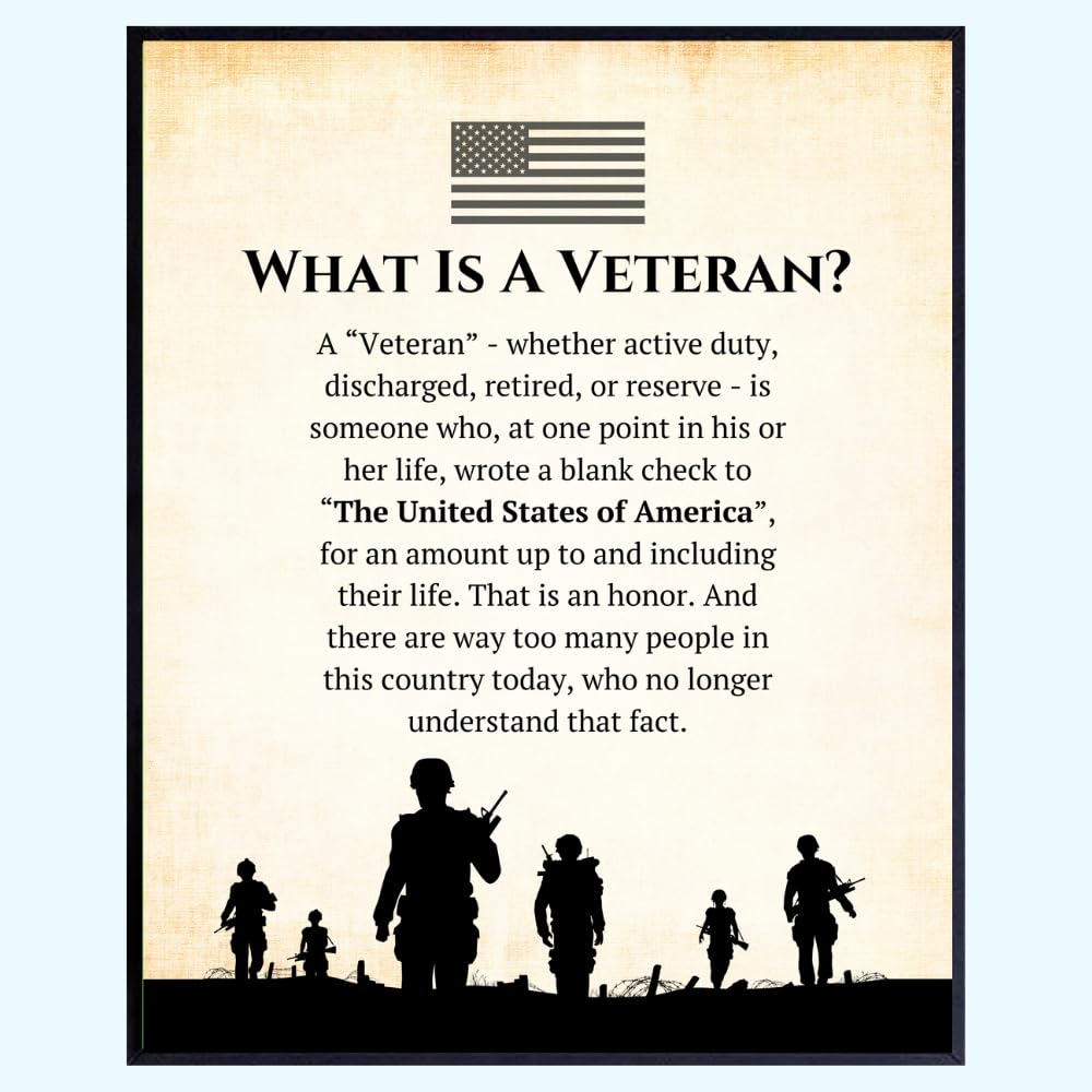 Amazon.com: Blessed Posters What is a Veteran? - Military Home Decor ...