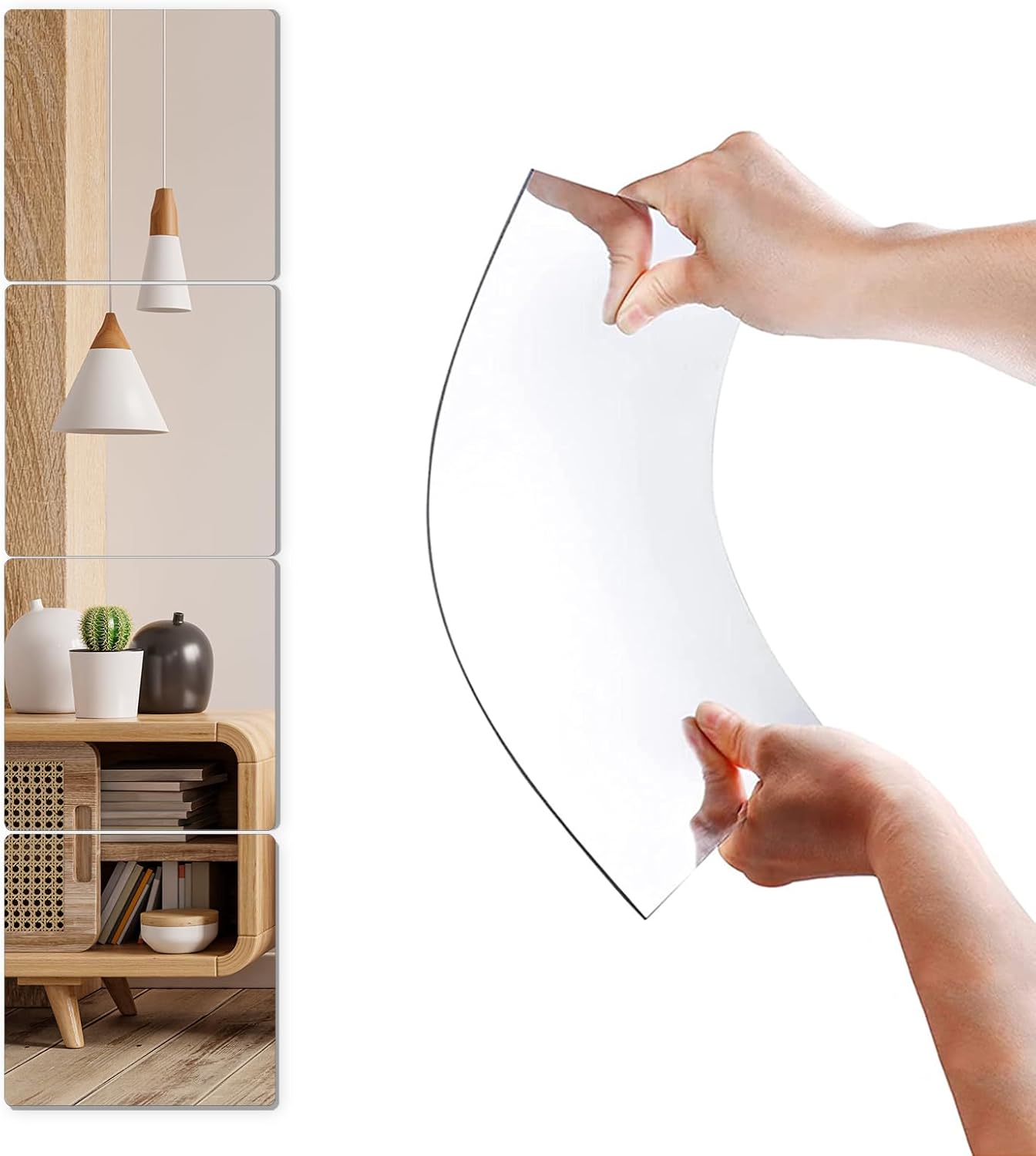 Amazon.com: KSacry 4PCS Acrylic Mirror Full Length, 8x8 Inch ...