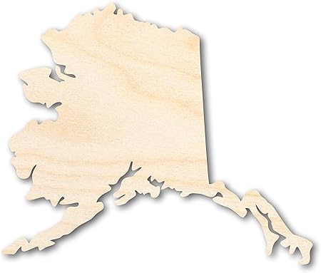 Amazon.com: Unfinished Wood Alaska Shape State Craft up to 46" DIY 5 ...