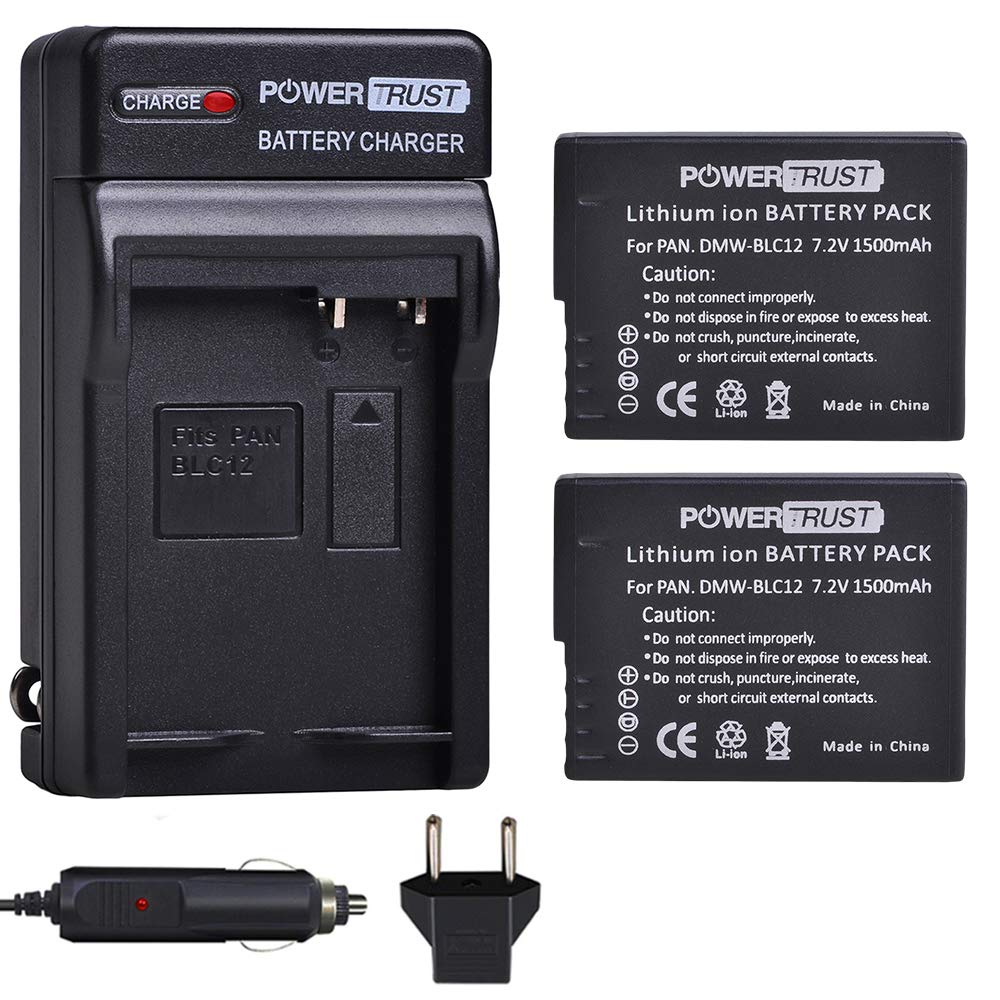 Amazon.com : PowerTrust 2X DMW-BLC12 DMW-BLC12E DMW-BLC12PP Battery ...