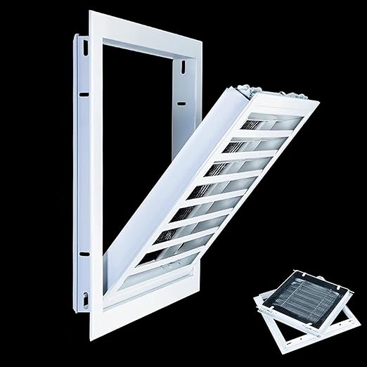 Louvered Vent Access Panel with Mesh Cover, Decorative Removable Grille ...