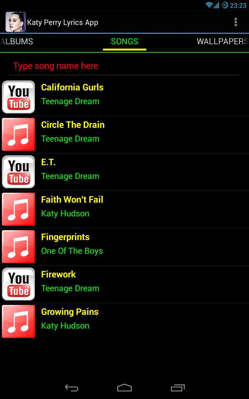 Katy Perry Lyrics App - App on the Amazon Appstore