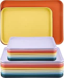 Amazon.com: Bokon 20 Pack Plastic Fast Food Tray Bulk 15" x 11" and 12 ...