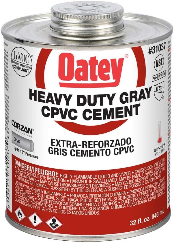 Amazon.com: Oatey 31037 32 oz. CPVC Heavy Duty Gray Cement : Industrial ...