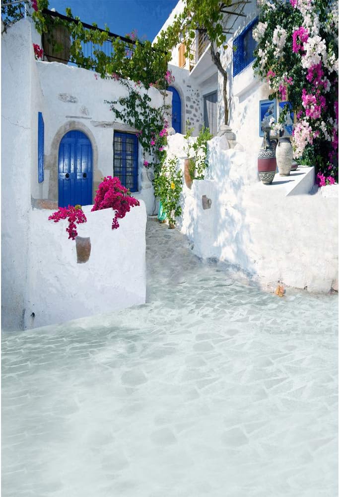 Amazon.com : CSFOTO 8x6ft Greek Santorini Island Backdrop Greece Spring ...