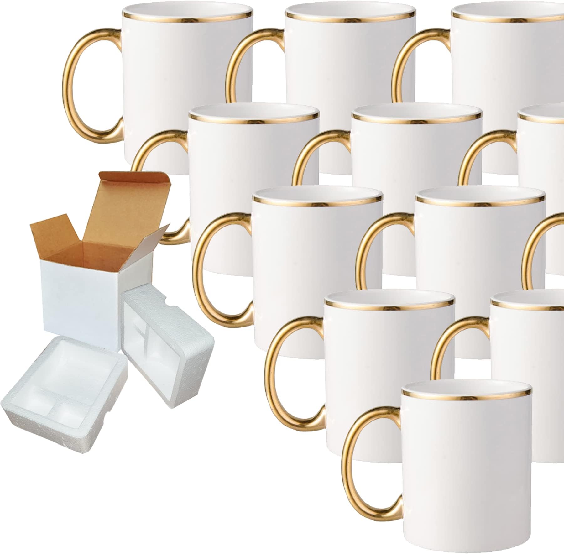 Amazon.com: TWISTED ENVY Set of 12 15 oz. Ceramic Sublimation Mugs ...