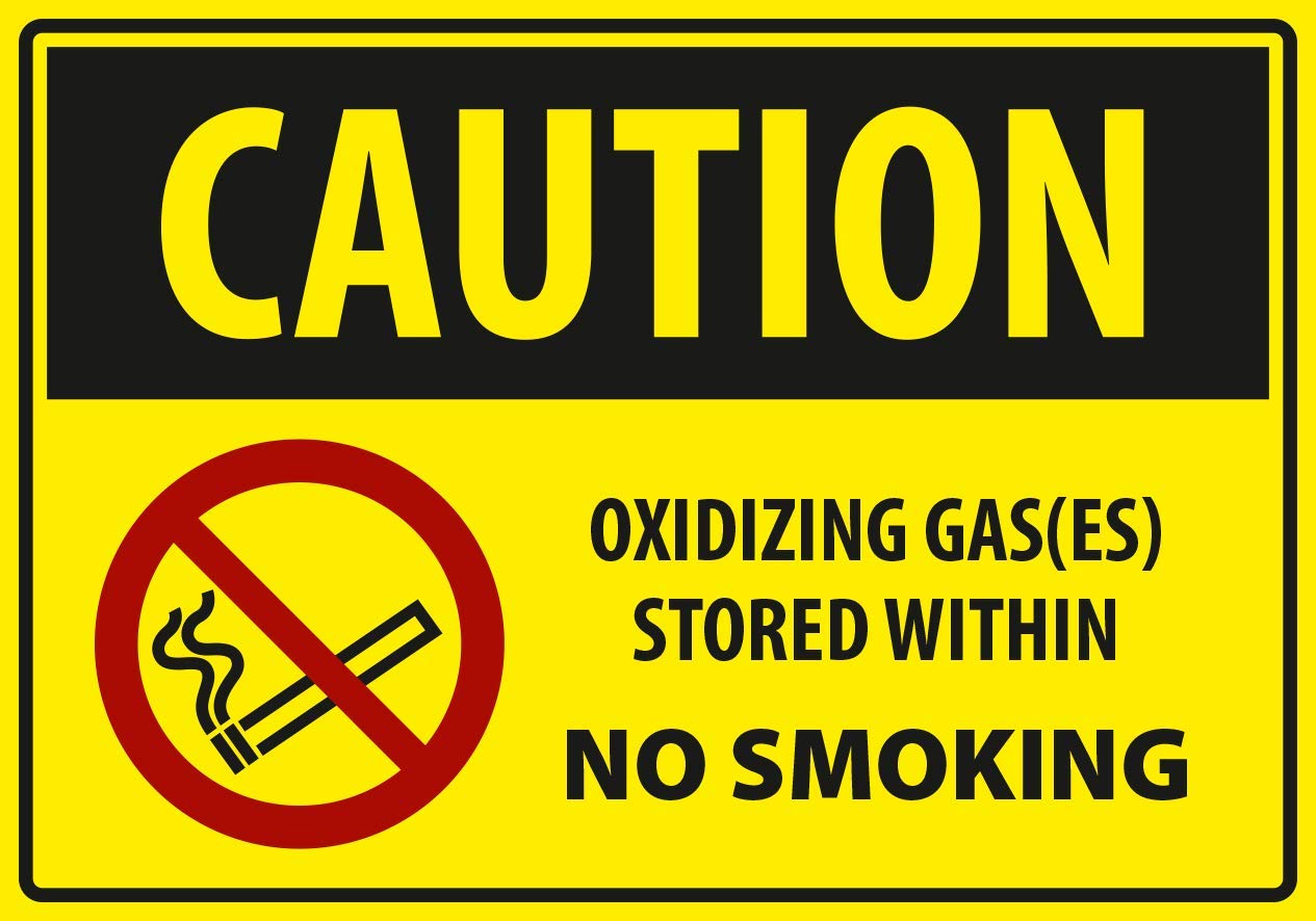 Amazon.com: Safety Sign, Caution - Oxidizing Gas(es) Stored Within, No ...