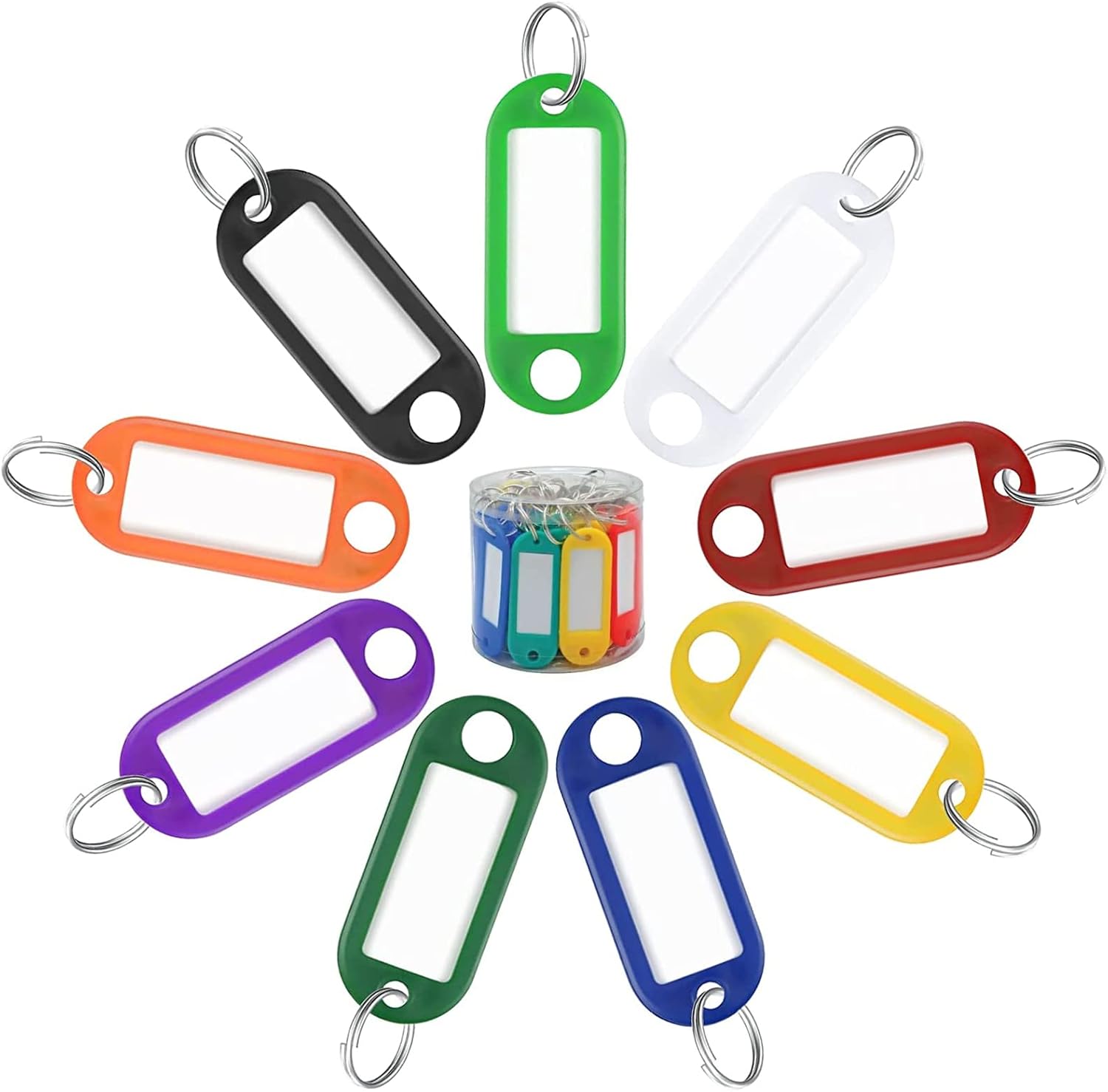 Key Tags, Key ID Tags, 50 Pcs Key Rings Name Tags for Luggage Pet Name ...