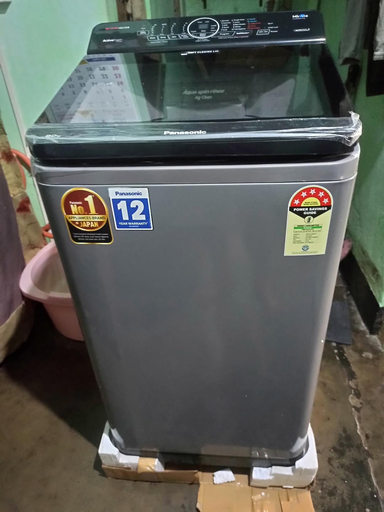 Panasonic 8 Kg Wifi Built-In Heater Fully-Automatic Top Load Smart ...