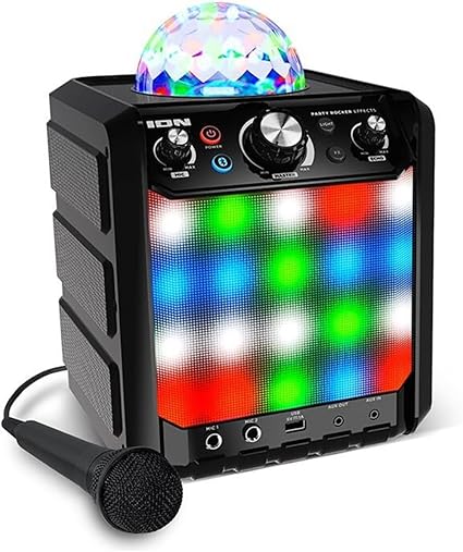 ION Audio Party Rocker Effects – Portable Bluetooth Speaker / Karaoke ...