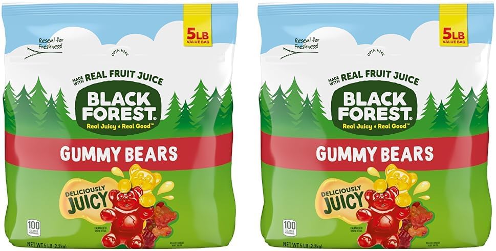 Amazon.com: Black Forest Gummy Bears Candy, Made With Real Fruit Juice ...