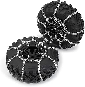 RC-Hub 4Pcs Anti-Skid Snow Chains Metal Tire Chain for 1/10 RC TRX-4 ...